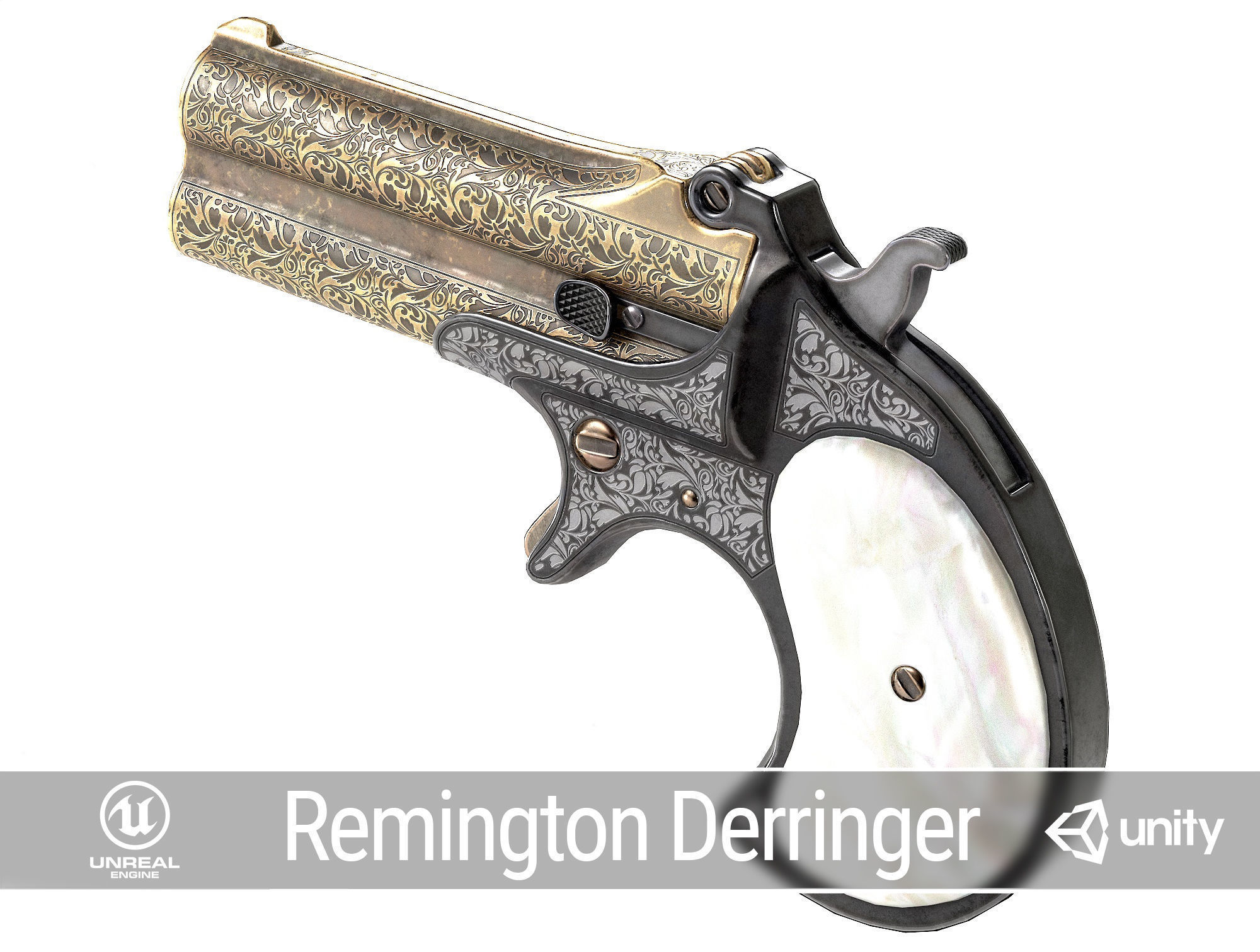 3D model PBR Remington Derringer VR / AR / low-poly | CGTrader
