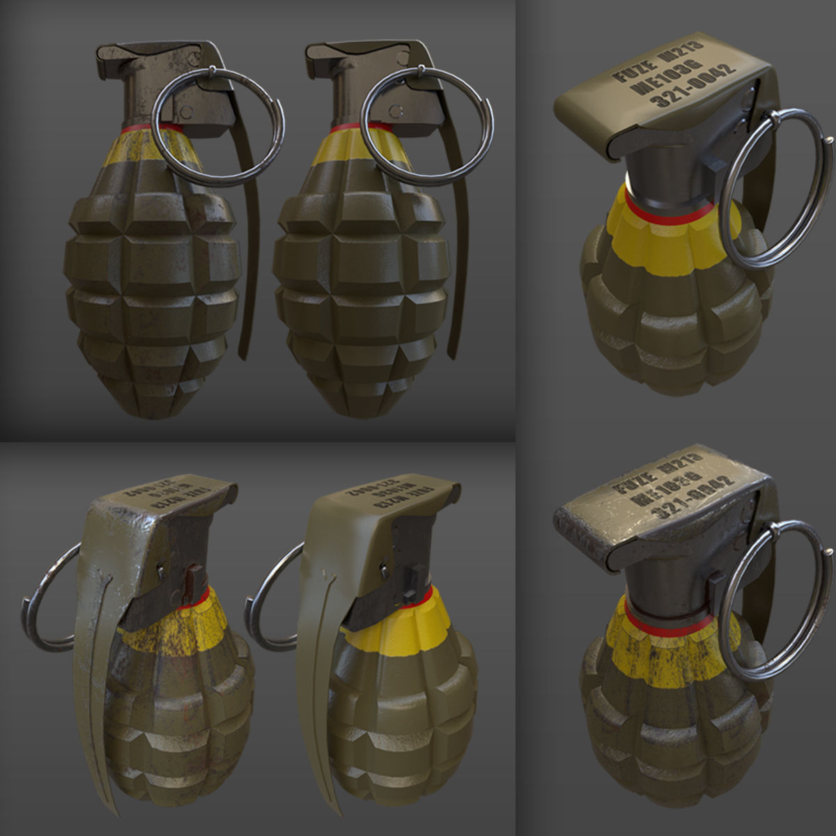 3D model Mk2 Grenade 3D model VR / AR / low-poly | CGTrader