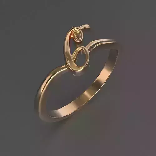 jewelry beautiful ring letter 3d printed model 3D model 3D printable ...