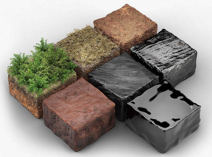 Coal life cycle - vegetation - peat - various coal 3D model | CGTrader