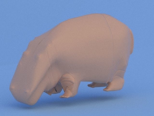 Low-poly hippo paper hippopotamus free VR / AR / low-poly 3D model ...