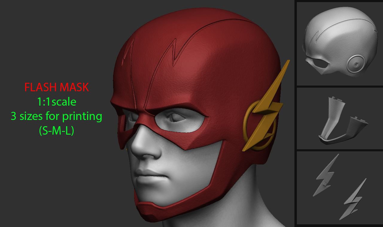 Flash Helmet - Justice League 3D model 3D printable | CGTrader