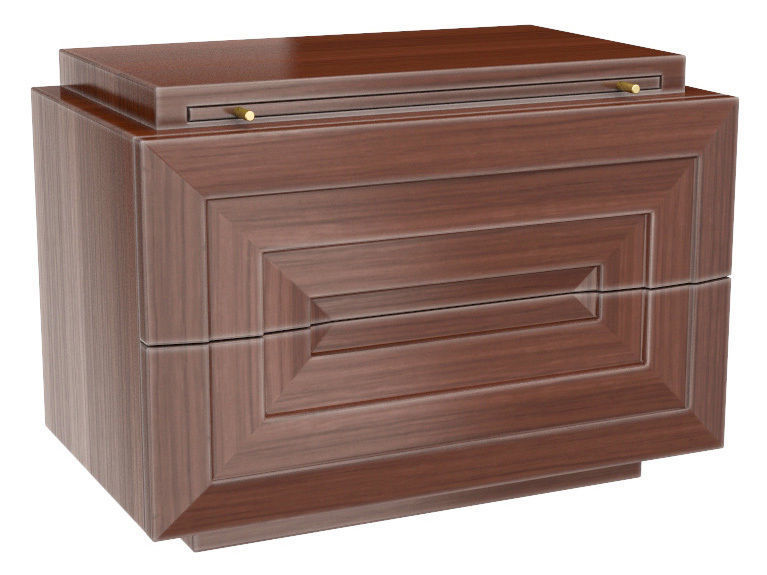 Barry wooden nightstand with two drawers 3D model | CGTrader
