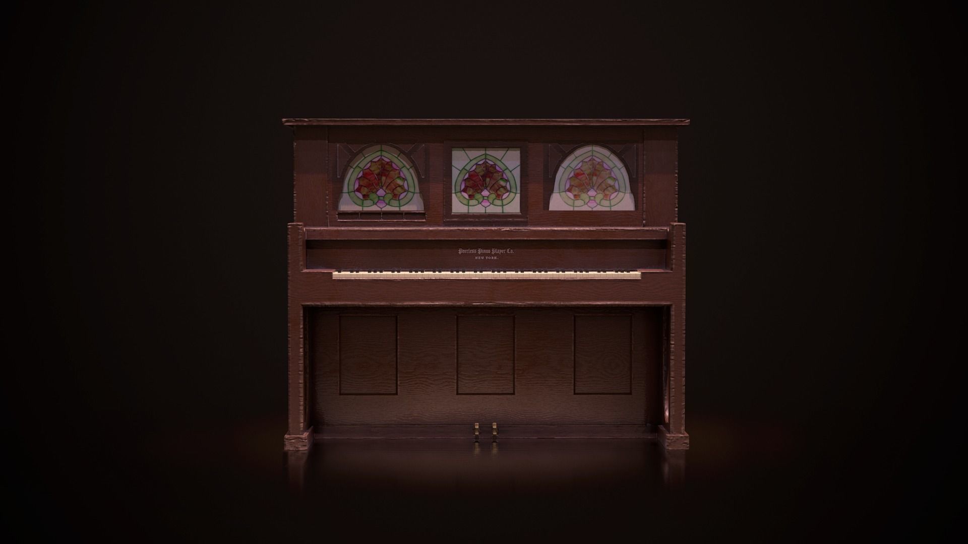 Old Wooden Saloon Piano 3D model | CGTrader