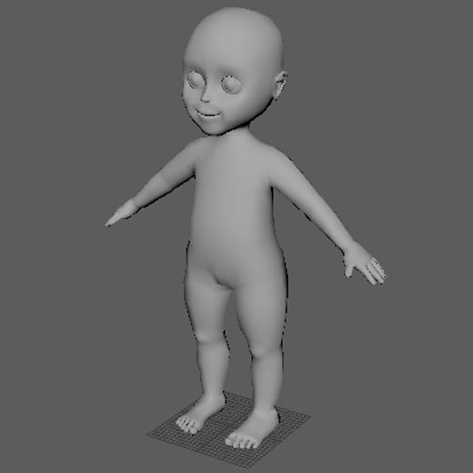 3D model Base Mesh Kid Cartoon VR / AR / low-poly | CGTrader