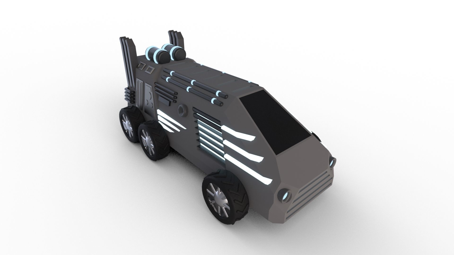 3D model Space Vehicle Spaceship 6x6 VR / AR / low-poly | CGTrader