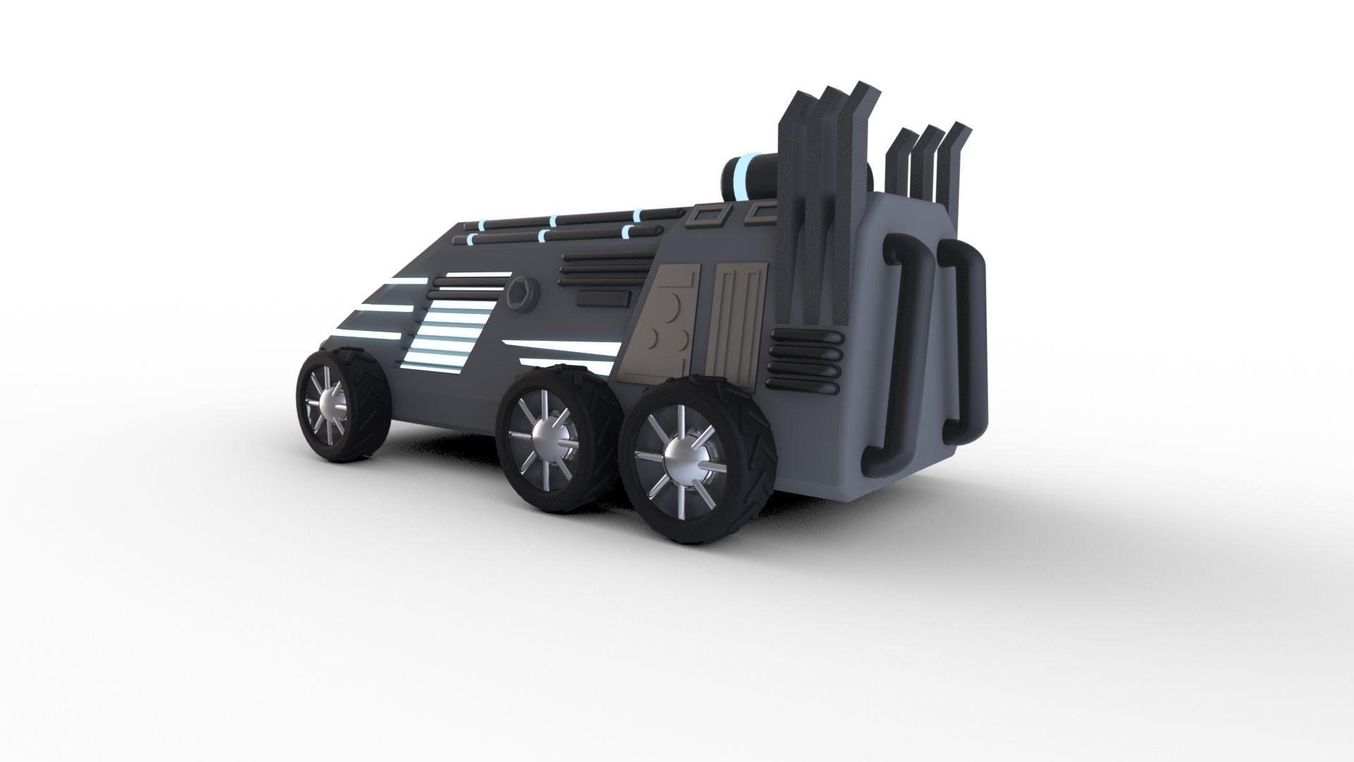 3D model Space Vehicle Spaceship 6x6 VR / AR / low-poly | CGTrader
