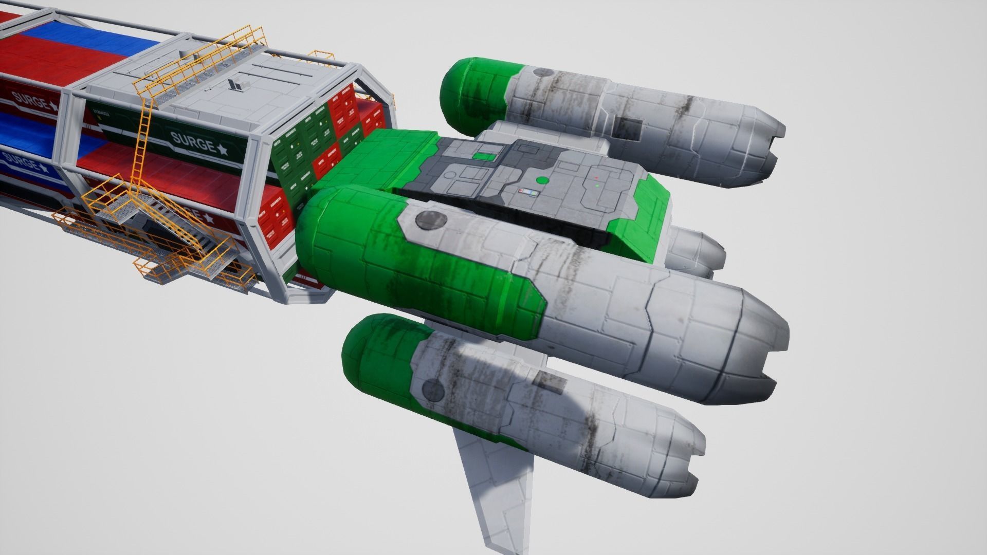 3D model Container Spaceship Freighter VR / AR / low-poly | CGTrader