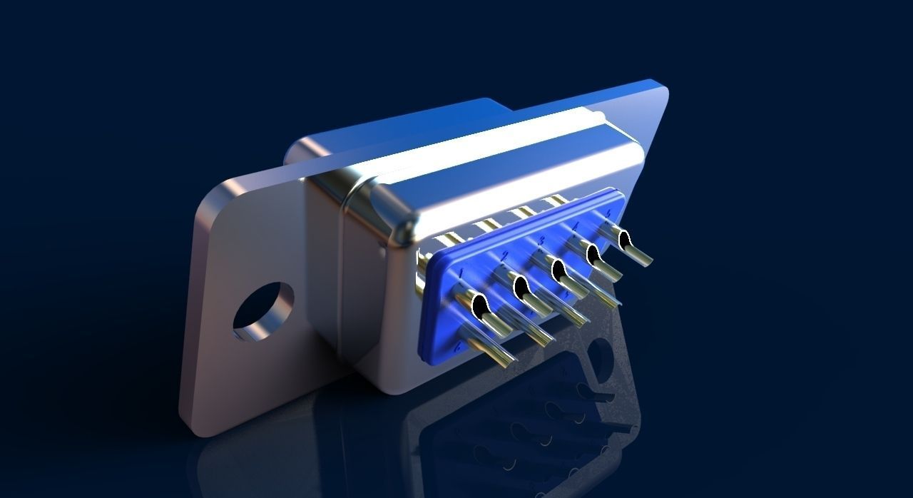 Connector DB9 female free 3D model | CGTrader