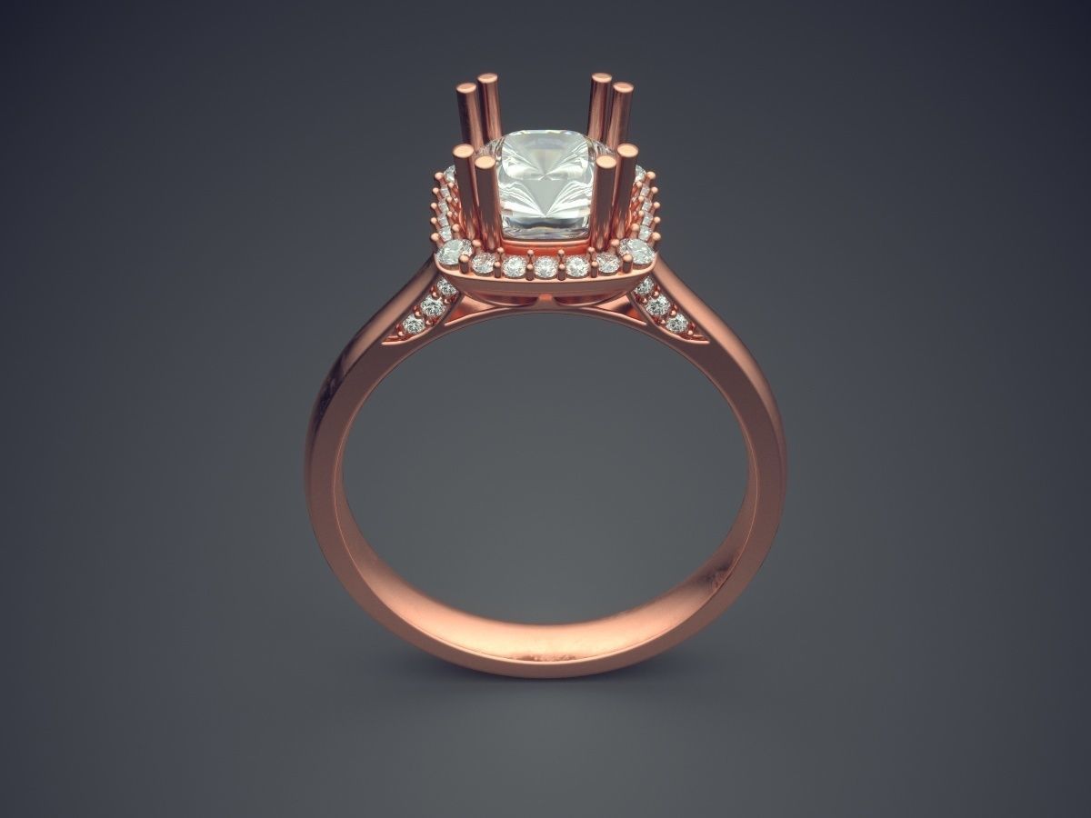 Extraordinary Elegant Feminine Ring with Diamonds 3D model 3D printable ...