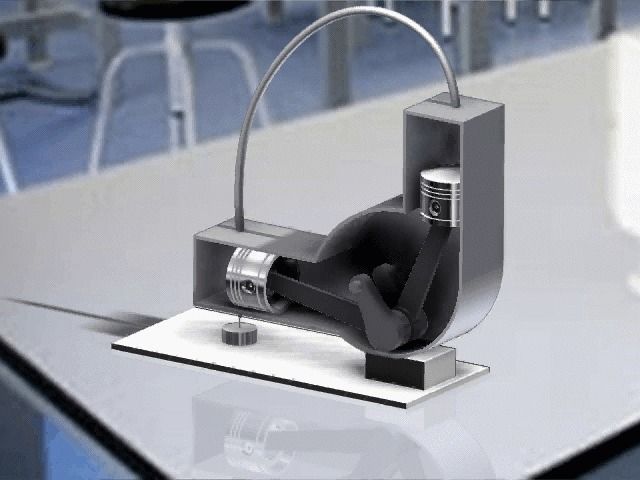 Alpha Stirling Engine free 3D model | CGTrader