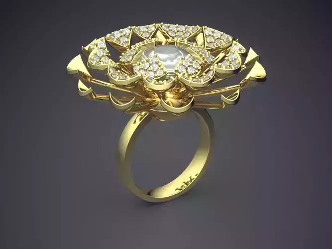 Unique Detailed Ring With Diamonds 2331 3D model 3D printable | CGTrader