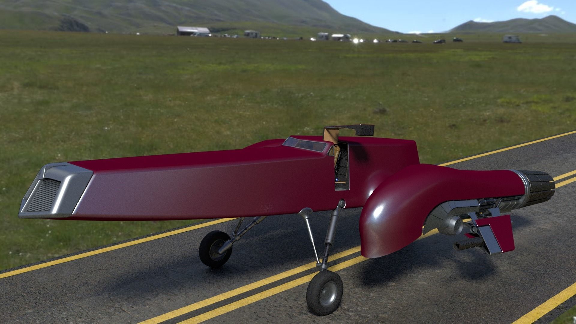 Rigged Retro Space Fighter 3D model rigged | CGTrader