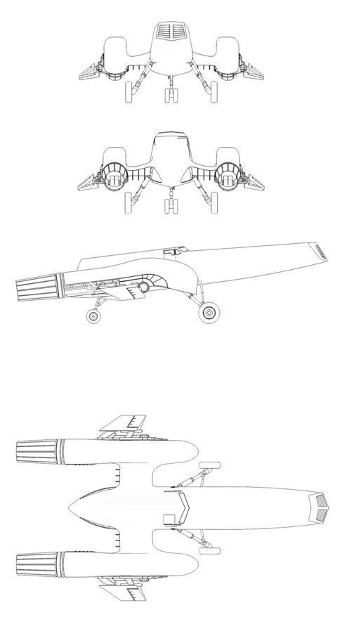 Rigged Retro Space Fighter 3D model rigged | CGTrader