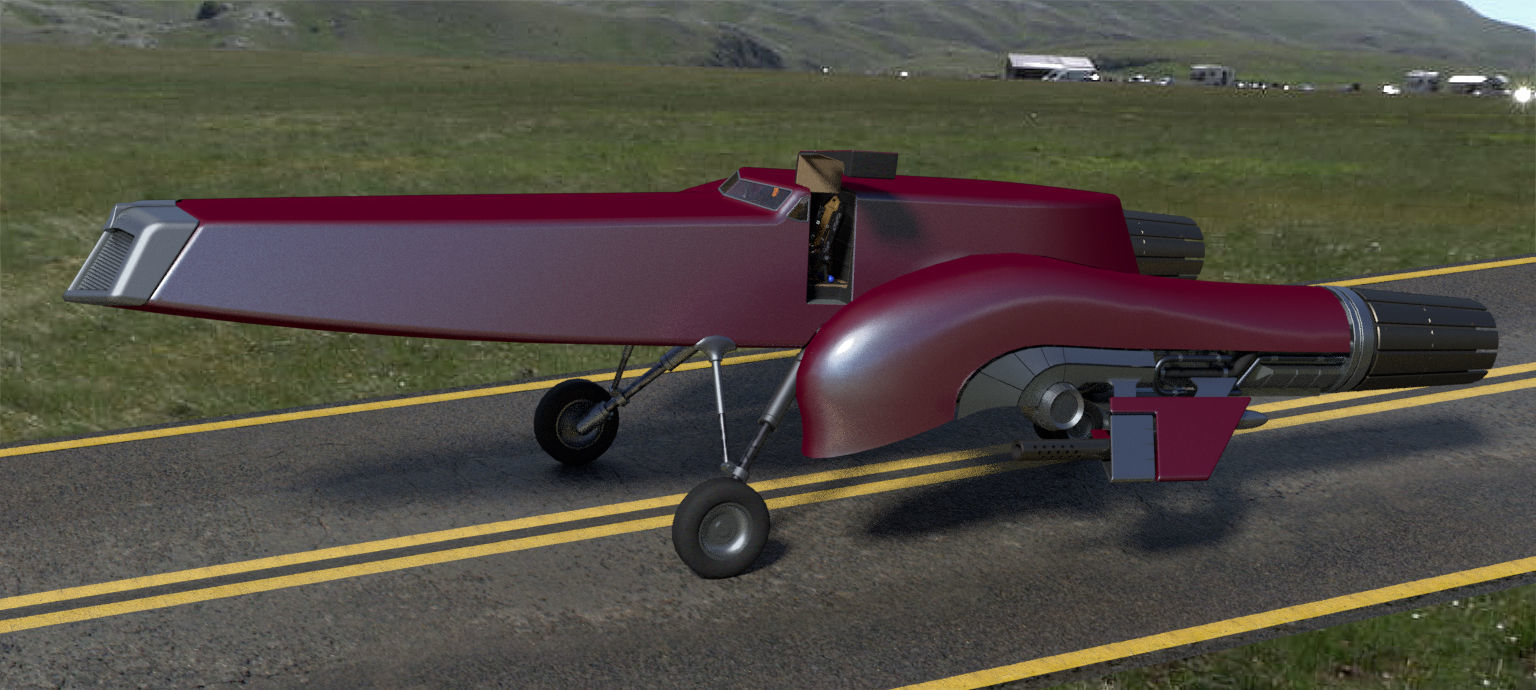 Rigged Retro Space Fighter 3D model rigged | CGTrader