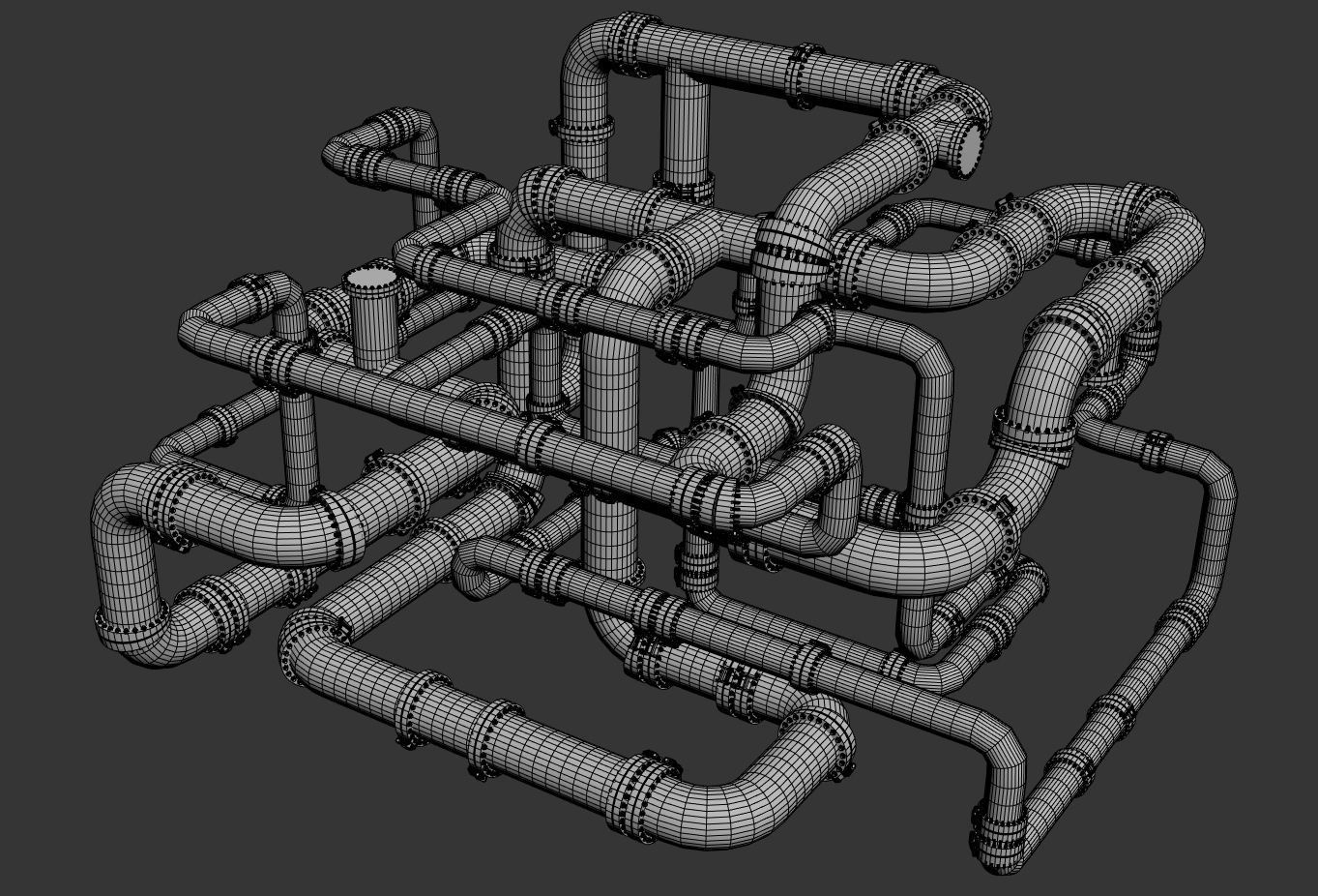 Factory Element - Pipe Maze 3D model | CGTrader