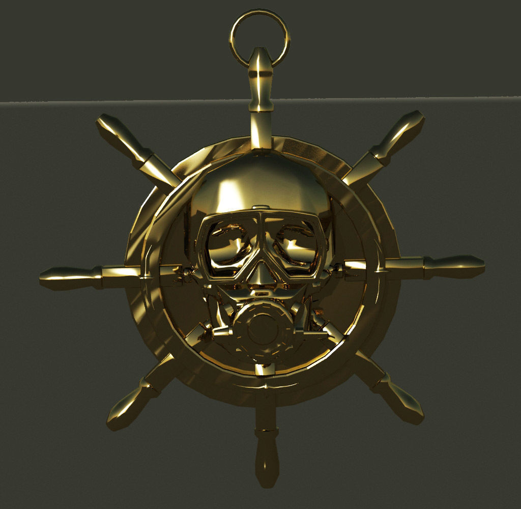 Skull SCUBA Medal 3D model 3D printable | CGTrader