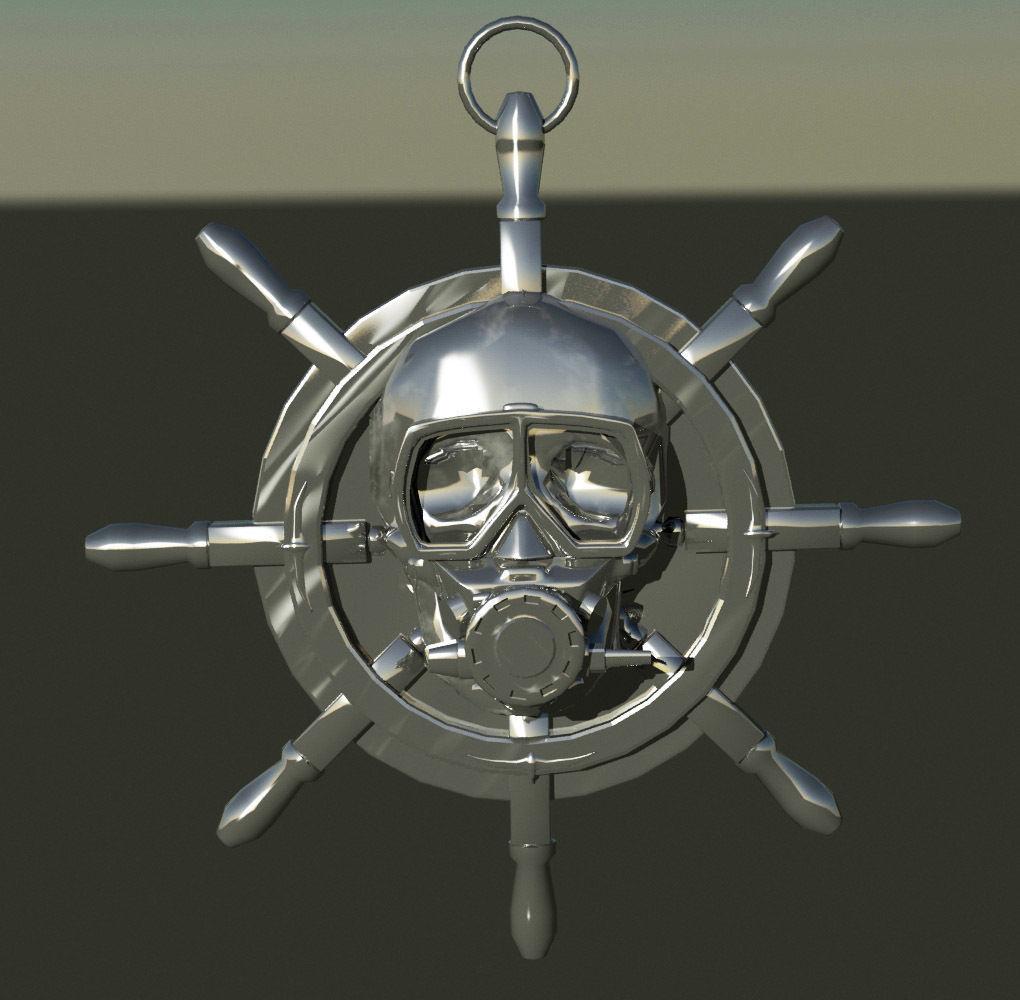 Skull SCUBA Medal 3D model 3D printable | CGTrader