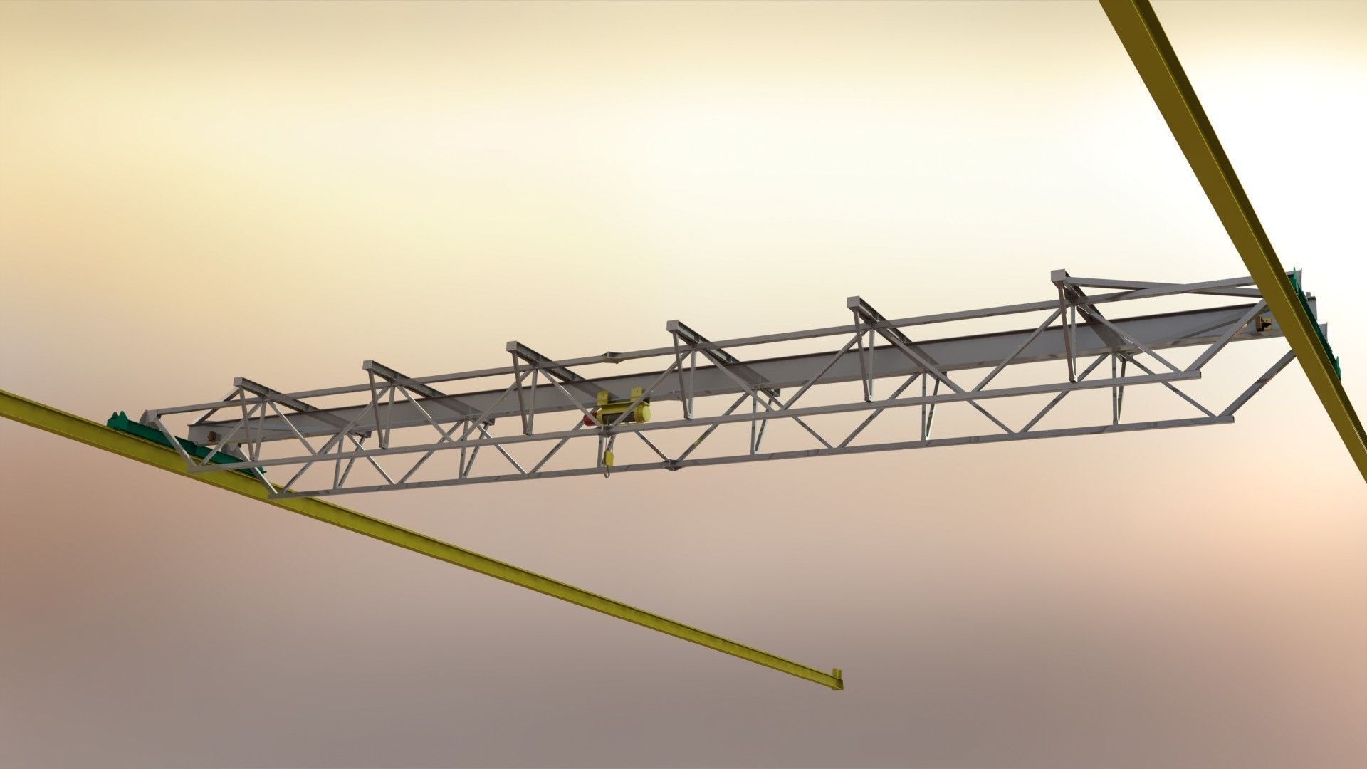 Warehouse Crane with beam and telpher 3D model | CGTrader