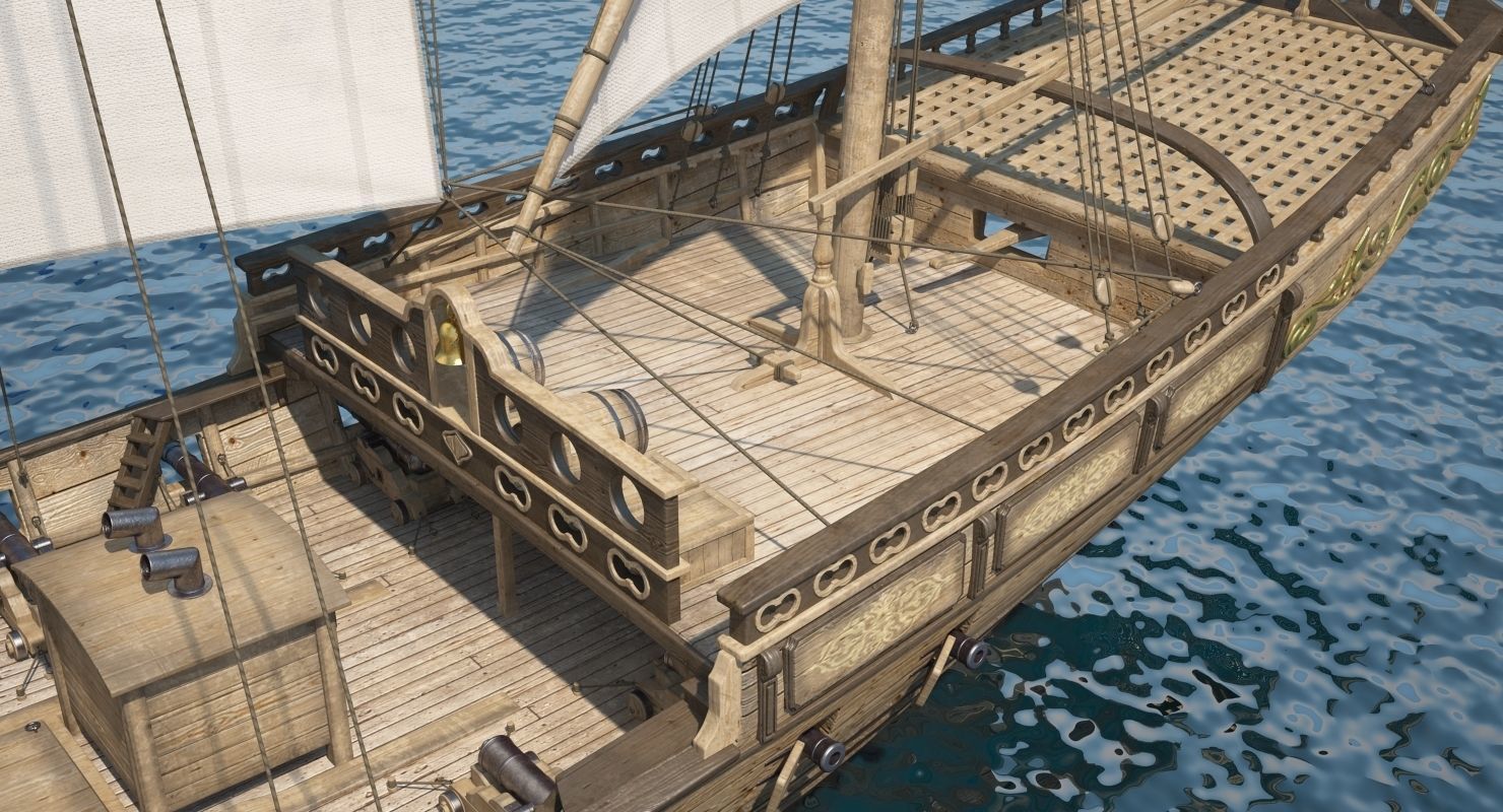 Xebec sailing ship 3D model | CGTrader