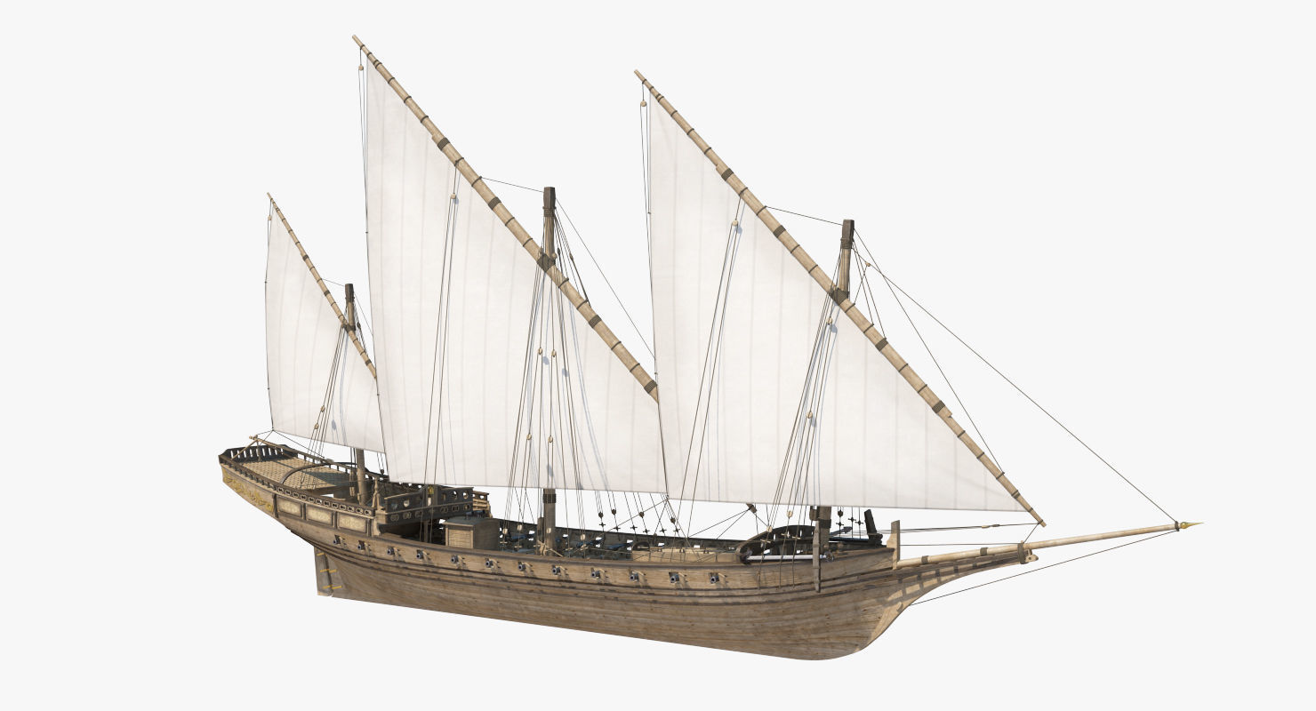 Xebec sailing ship 3D model | CGTrader