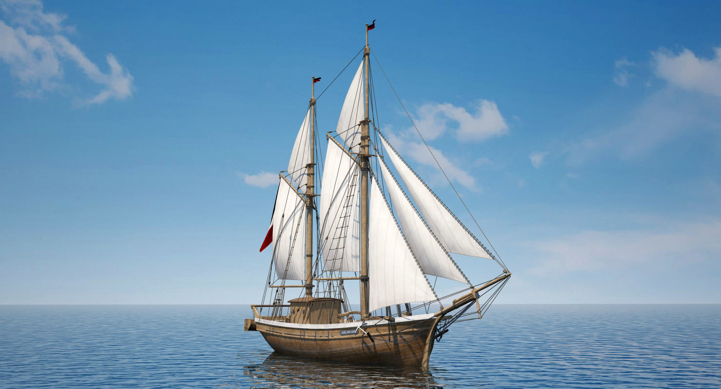 Galeas sailing ship 3D model | CGTrader