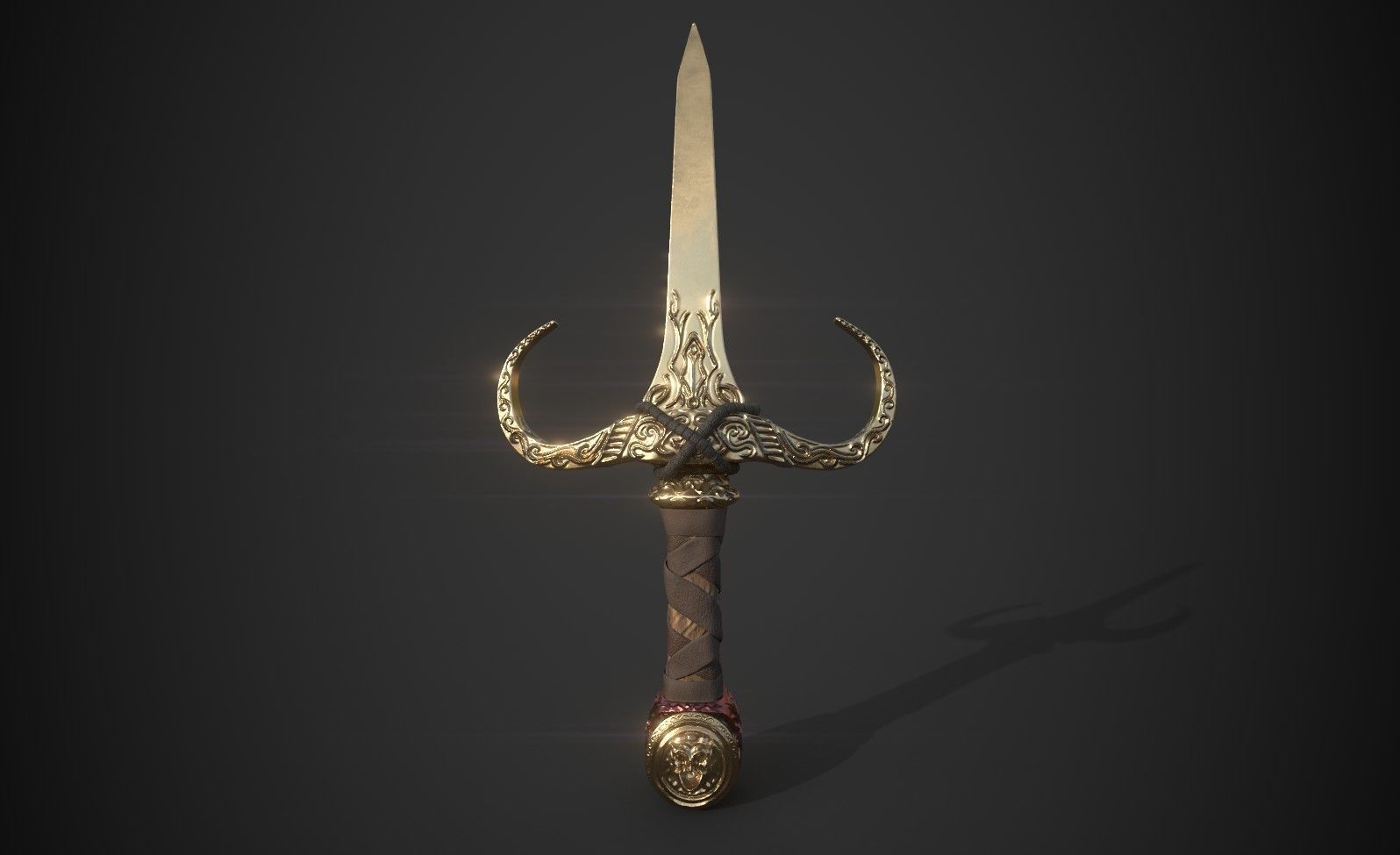 Dagger golden sword 3D model | CGTrader