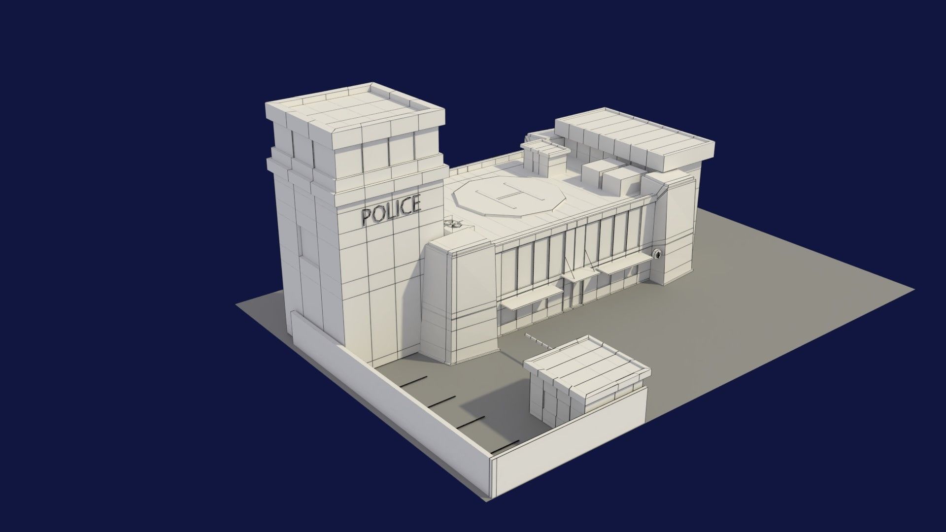 3D model Low Poly Police Station VR / AR / low-poly | CGTrader