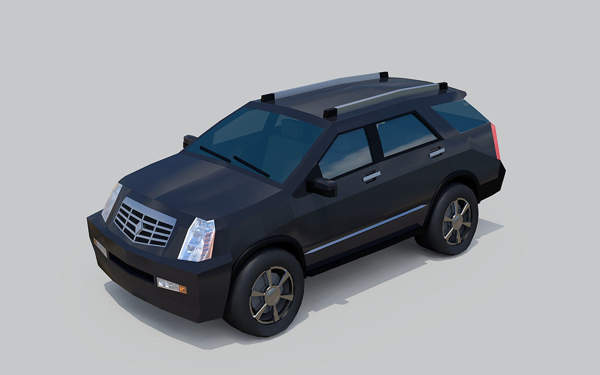 3D model SUV lowpoly with roof rack VR / AR / low-poly | CGTrader