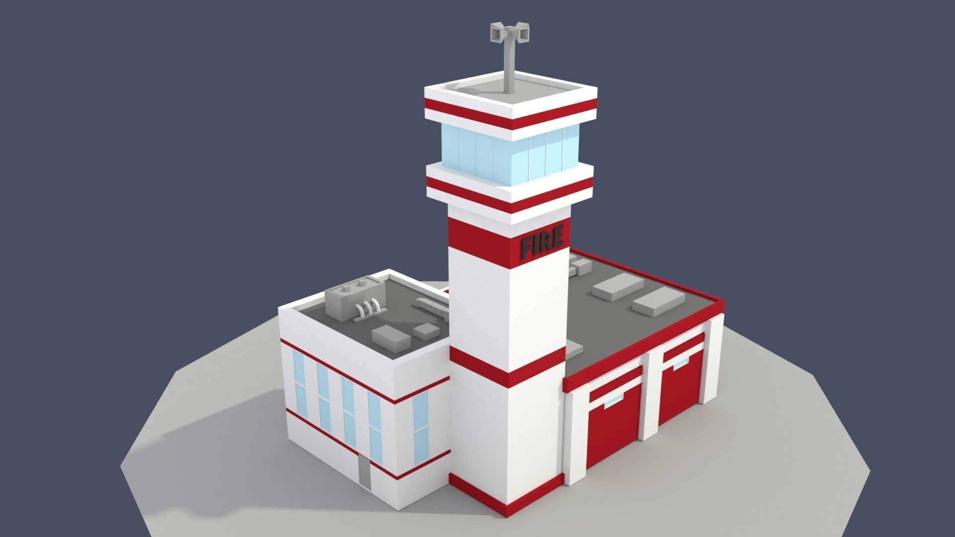 3D model Low Poly Fire Department VR / AR / low-poly | CGTrader