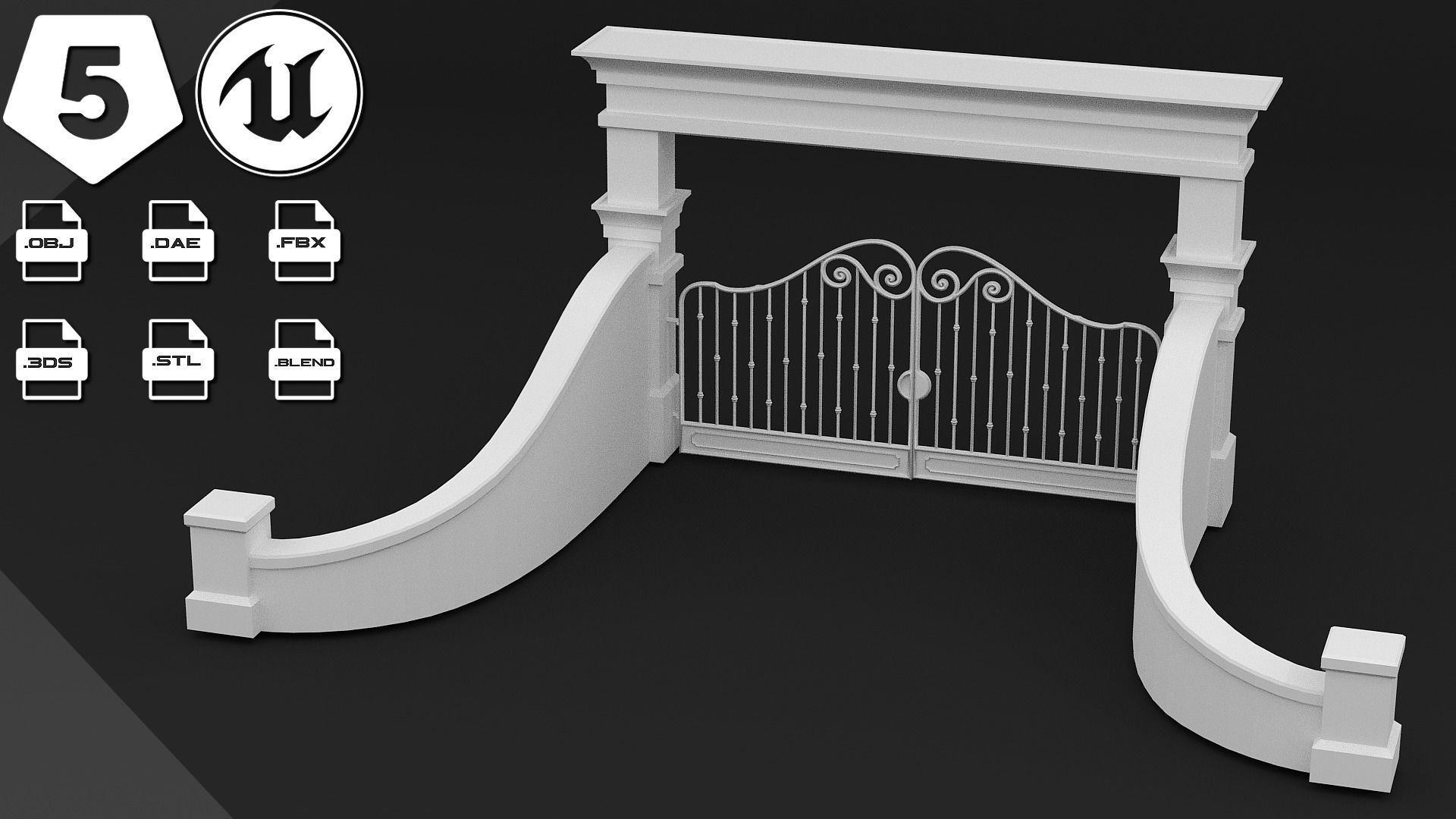 Classic Gate free 3D model | CGTrader