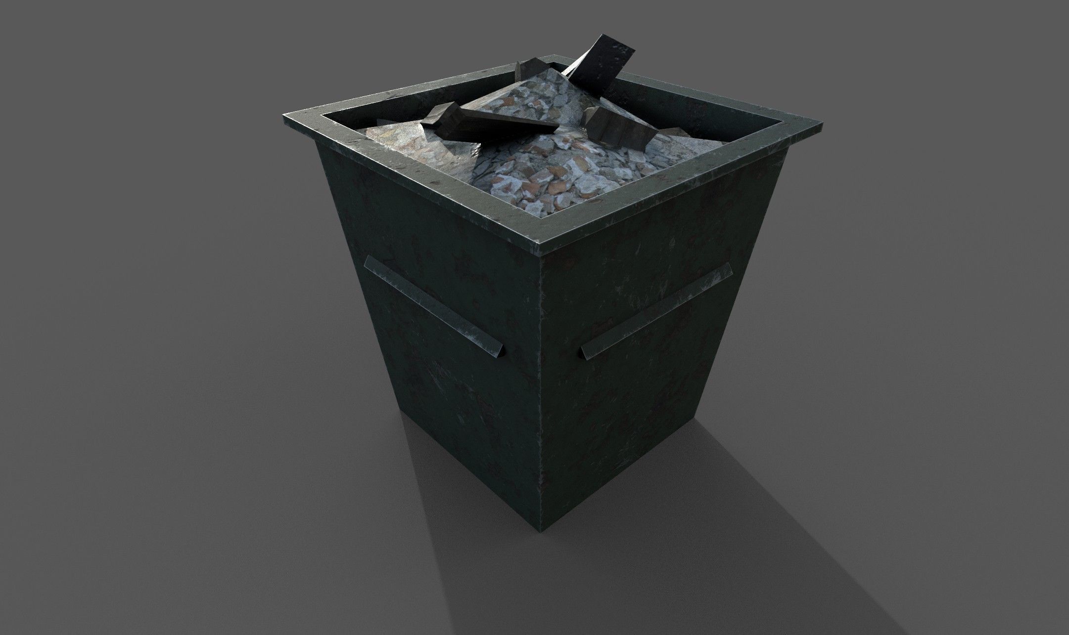 3D model Garbage scrap containers - PBR - lowpoly - set of 6 VR / AR ...