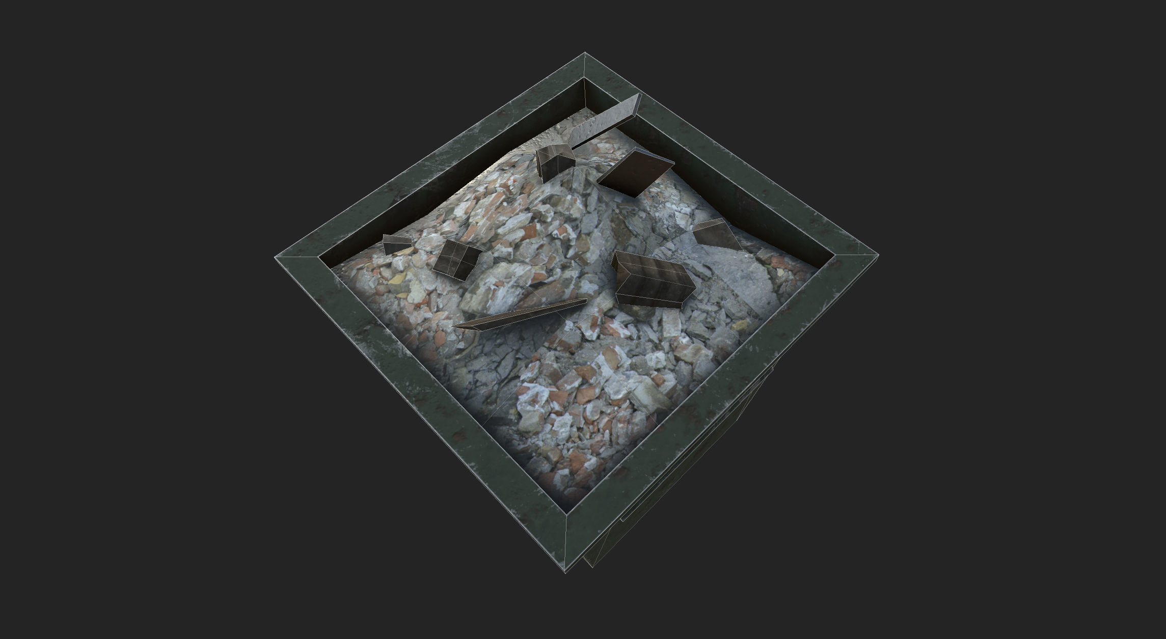 3D model Garbage scrap containers - PBR - lowpoly - set of 6 VR / AR ...