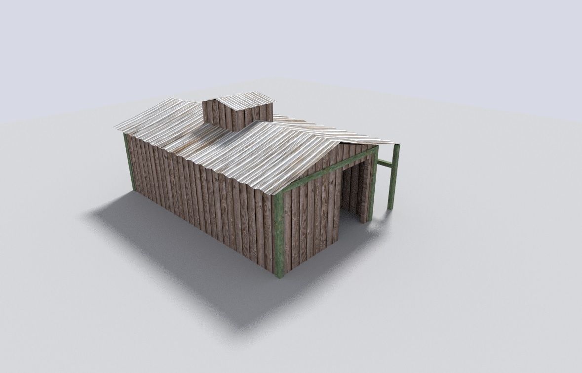 3D model low poly farm building 2 VR / AR / low-poly | CGTrader