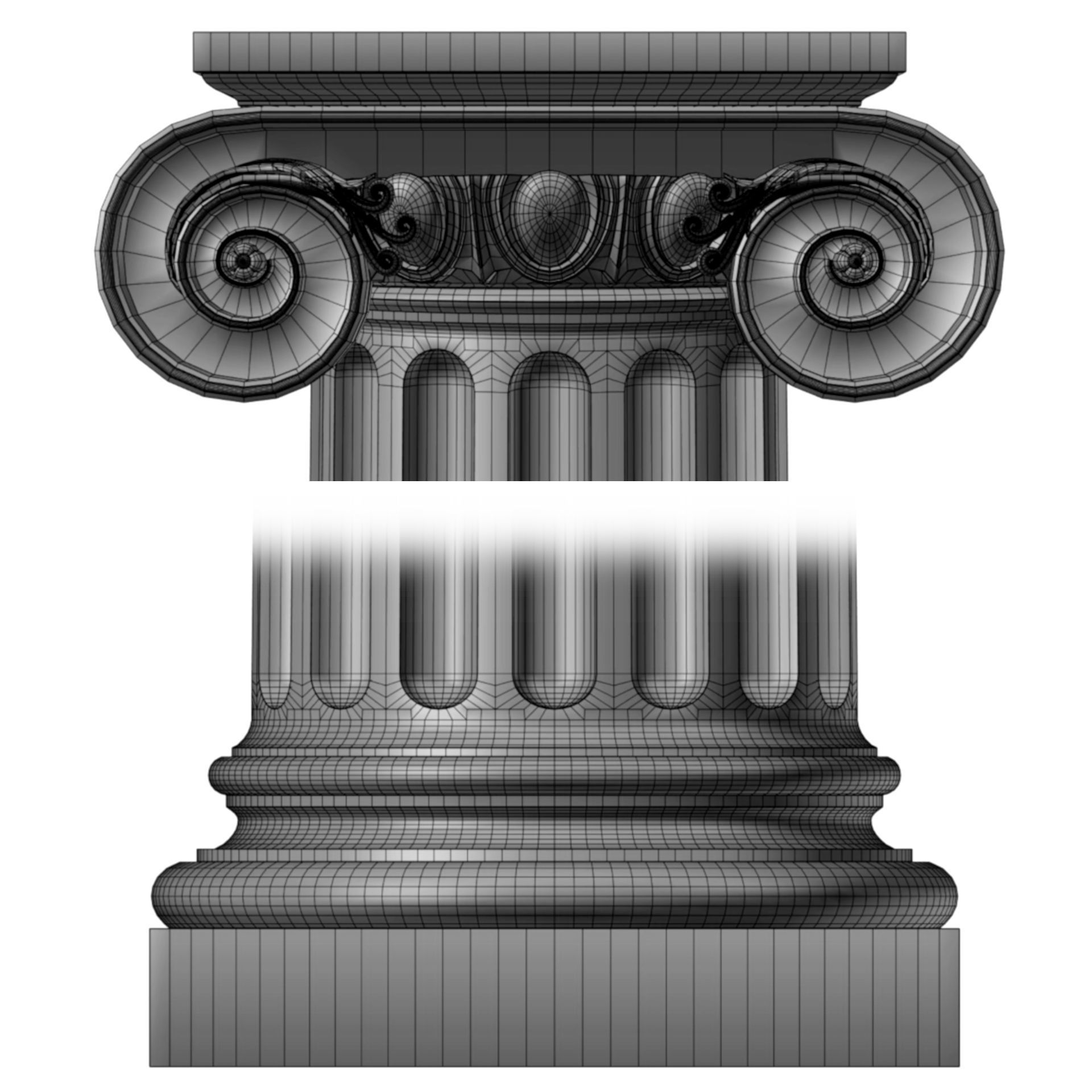 Ionic Order Column 3d Model Cgtrader