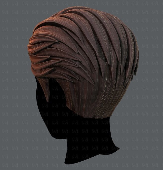 3D model 3D Hair style for Man V02 VR / AR / low-poly | CGTrader