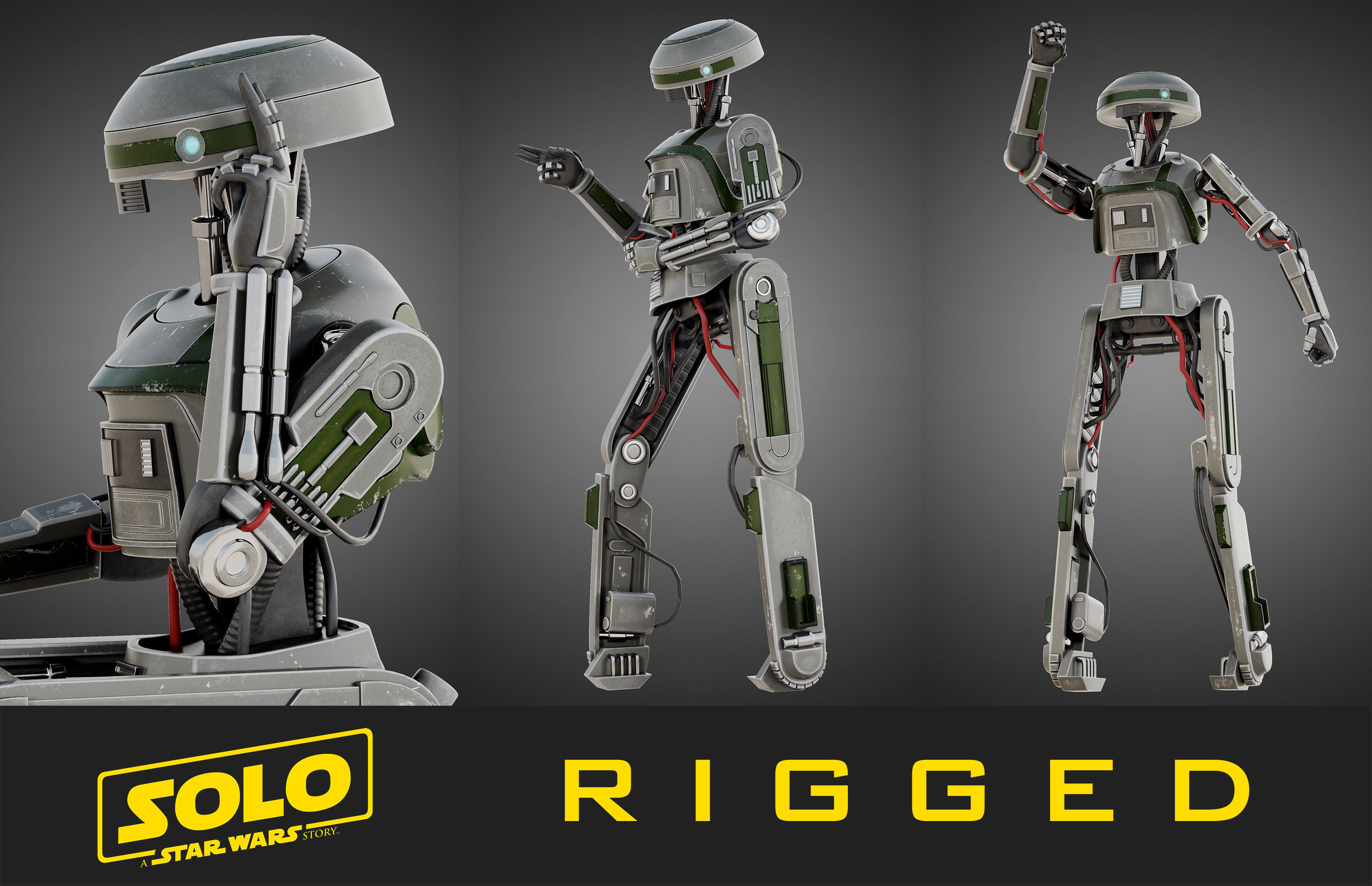 Star Wars L3-37 droid RIGGED 3D model animated rigged | CGTrader