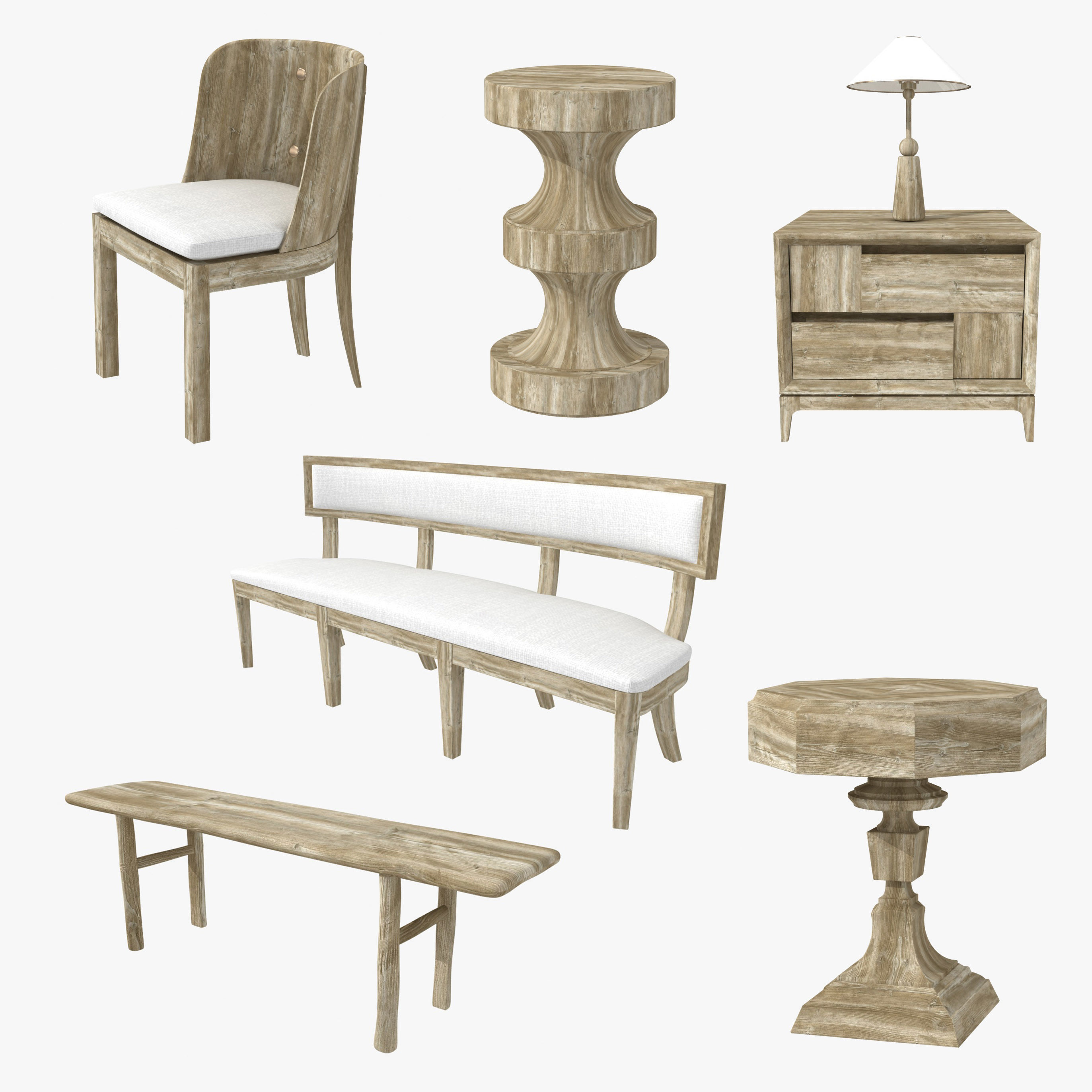 Custom made wood furniture 3D model | CGTrader