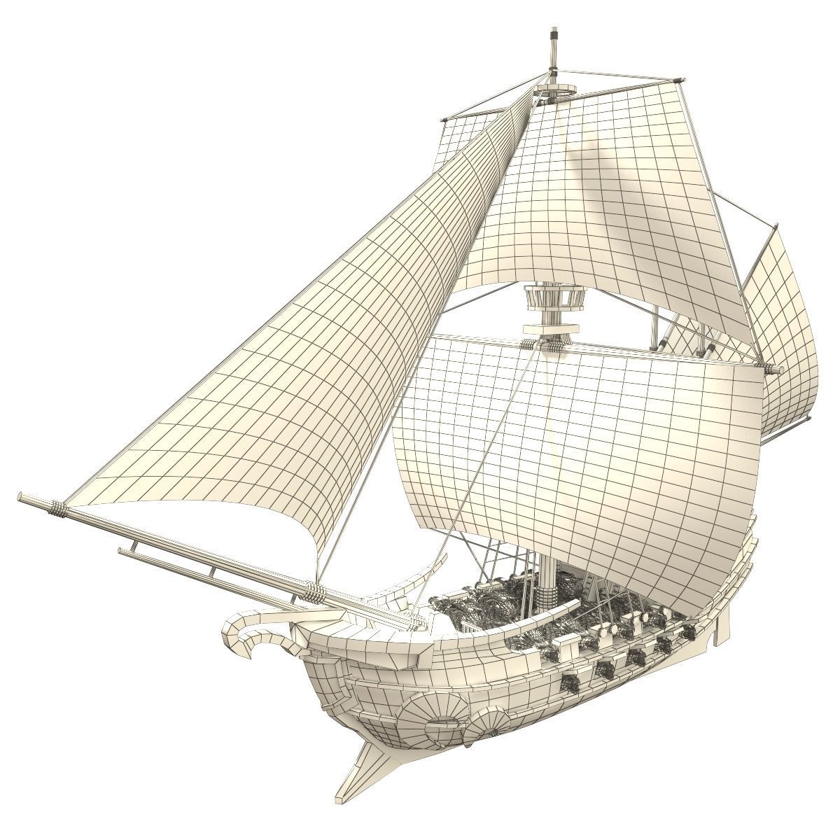 3D model Pirate Galeon VR / AR / low-poly | CGTrader
