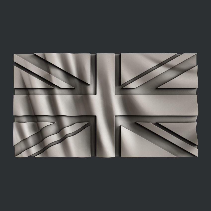 3d STL models for CNC set flag UK 3D model | CGTrader