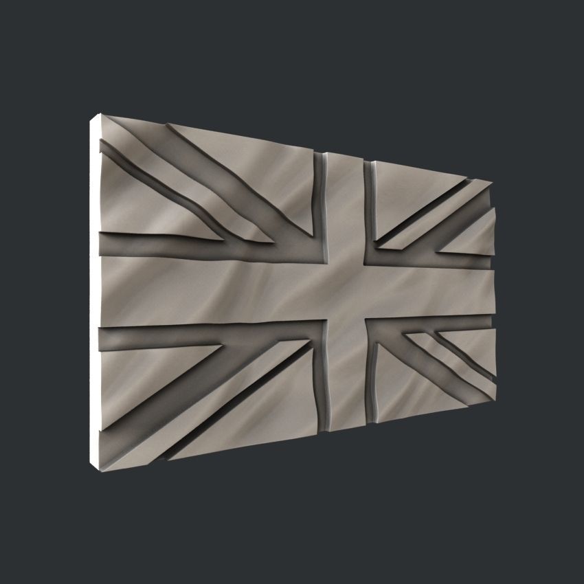 3d STL models for CNC set flag UK 3D model | CGTrader