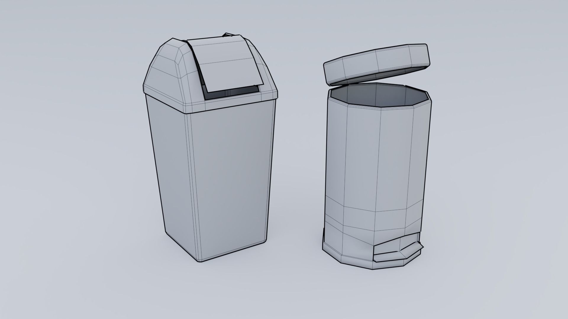 Low Poly Trash Bin free VR / AR / low-poly 3D model | CGTrader