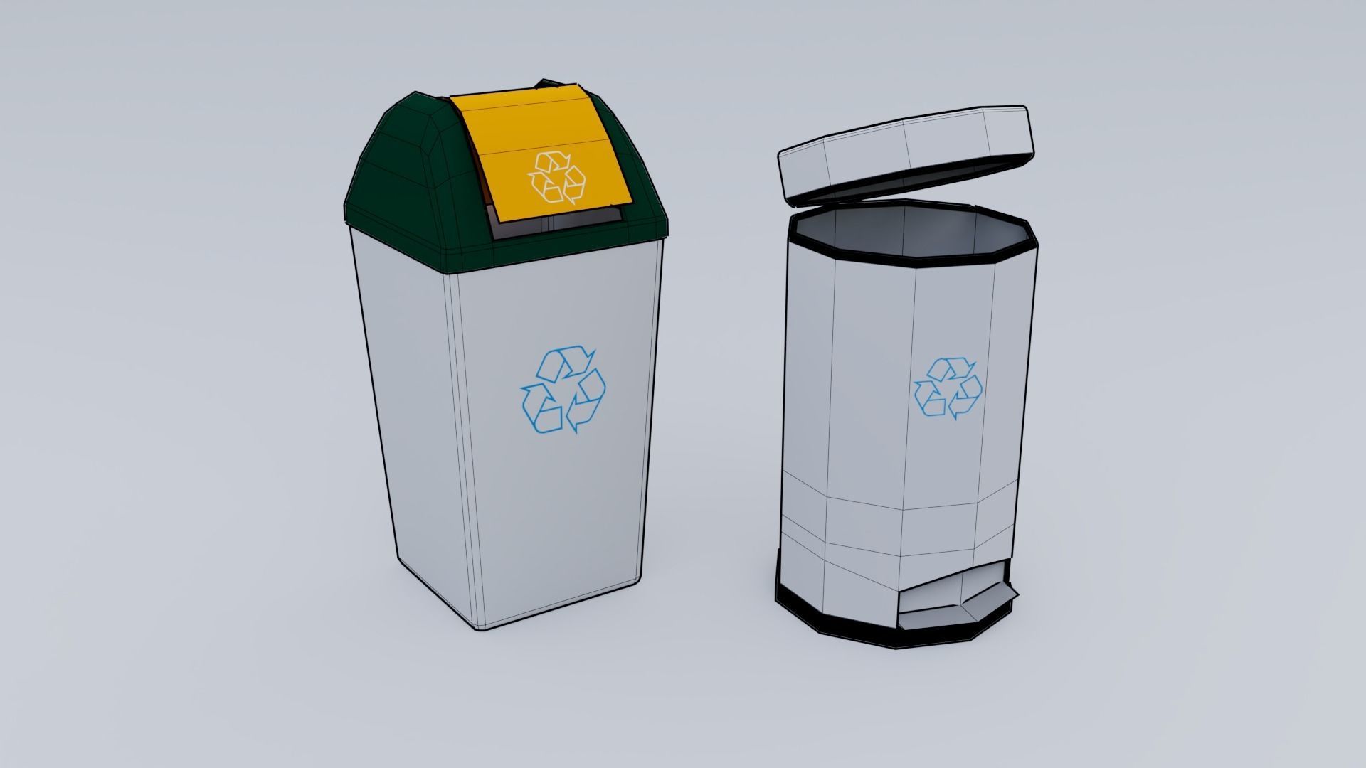 Low Poly Trash Bin free VR / AR / low-poly 3D model | CGTrader
