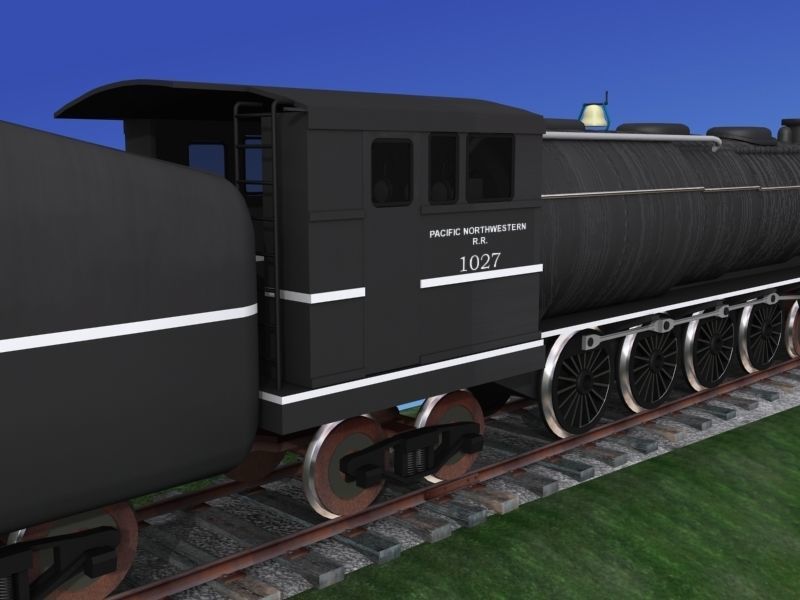 RR 2-8-4 Steam Locomotive 3D model rigged | CGTrader