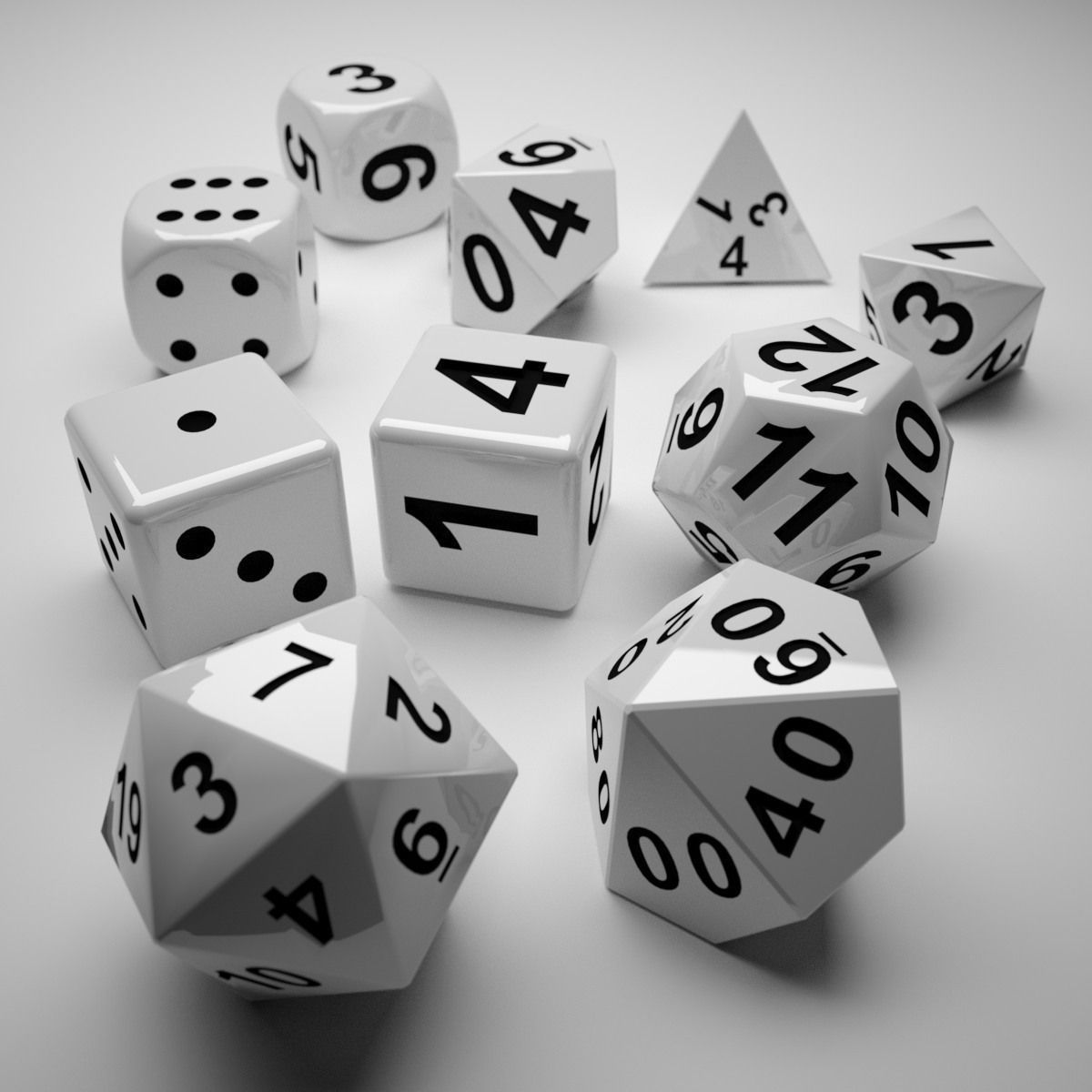 Role Playing Dice - Complete Set 3D model 3D printable | CGTrader