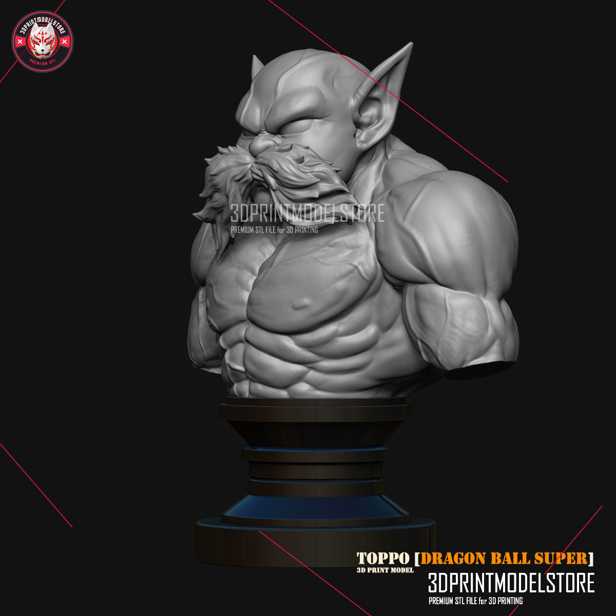 Toppo STL - Dragon Ball Super Miniature - 3D Print Model 3D model 3D ...