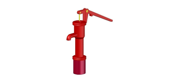Water Hand Pump 3D Model DXF DWG | CGTrader.com