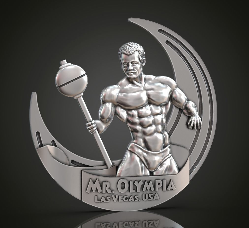 Mr Olympia medal bodybuilding trinket 3D model 3D printable | CGTrader