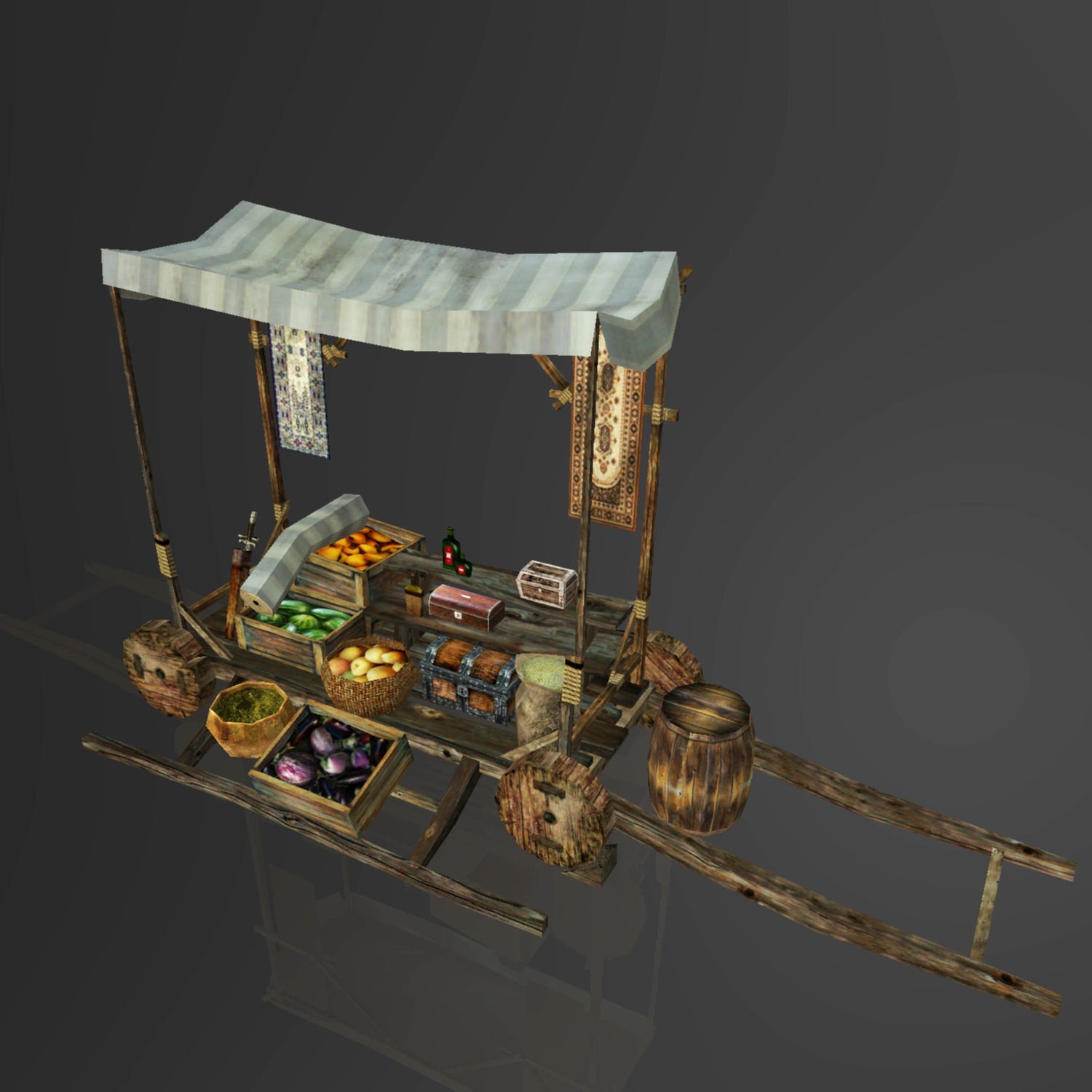 3D model Medieval Foods Vegetable Shop VR / AR / low-poly | CGTrader