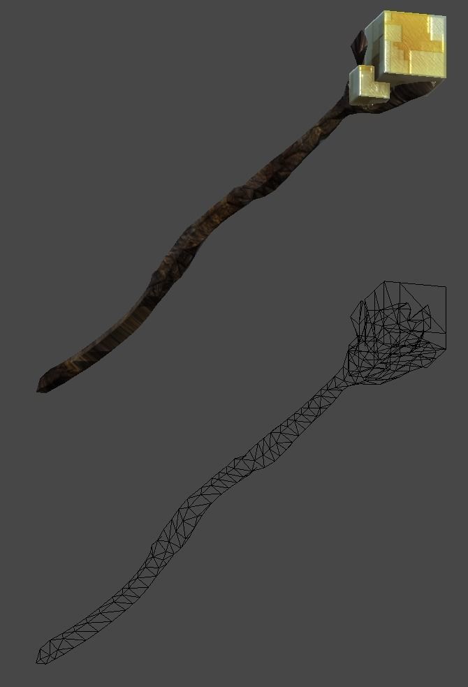 3D model wand1 wooden wand VR / AR / low-poly | CGTrader